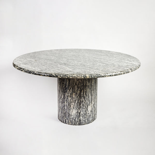 Vintage Round Grey Marble Dining Table – Harbinger